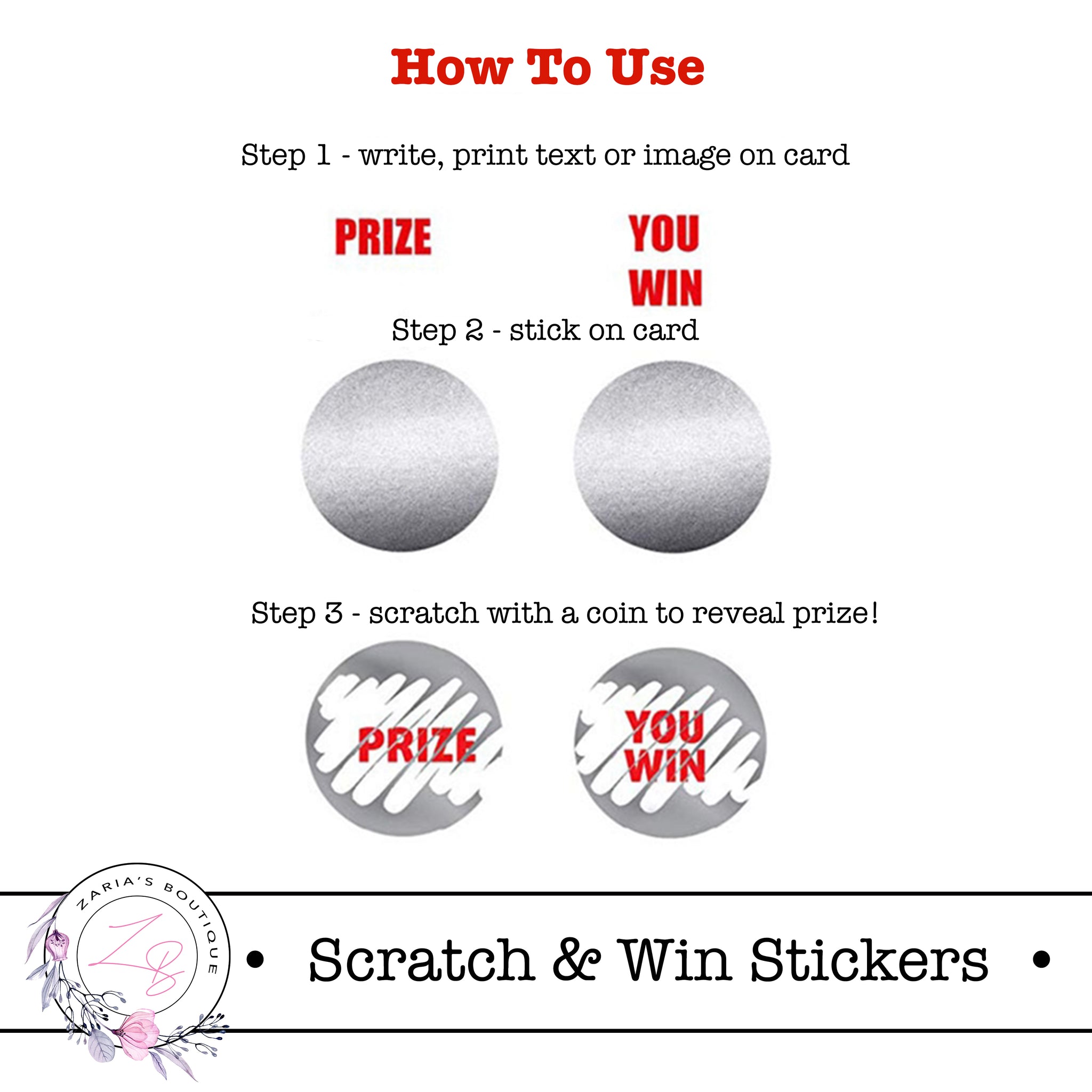 ⋅ Scratch & Win ⋅ Scratchable Stickers ⋅ Small Business Packaging ...
